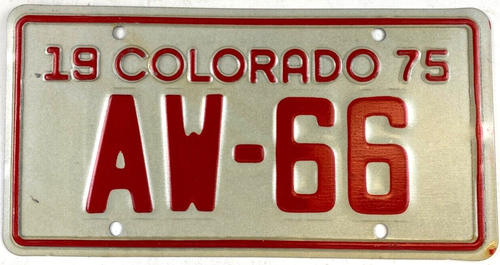 Colorado 1975 Motorcycle License Plate AW-66 Vintage Man Cave Decor ...