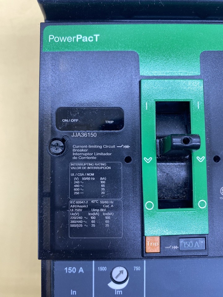 SQUARE D JJA36150 I-LINE CIRCUIT BREAKER -150A, 600V, 3 POLE - NEW IN ...