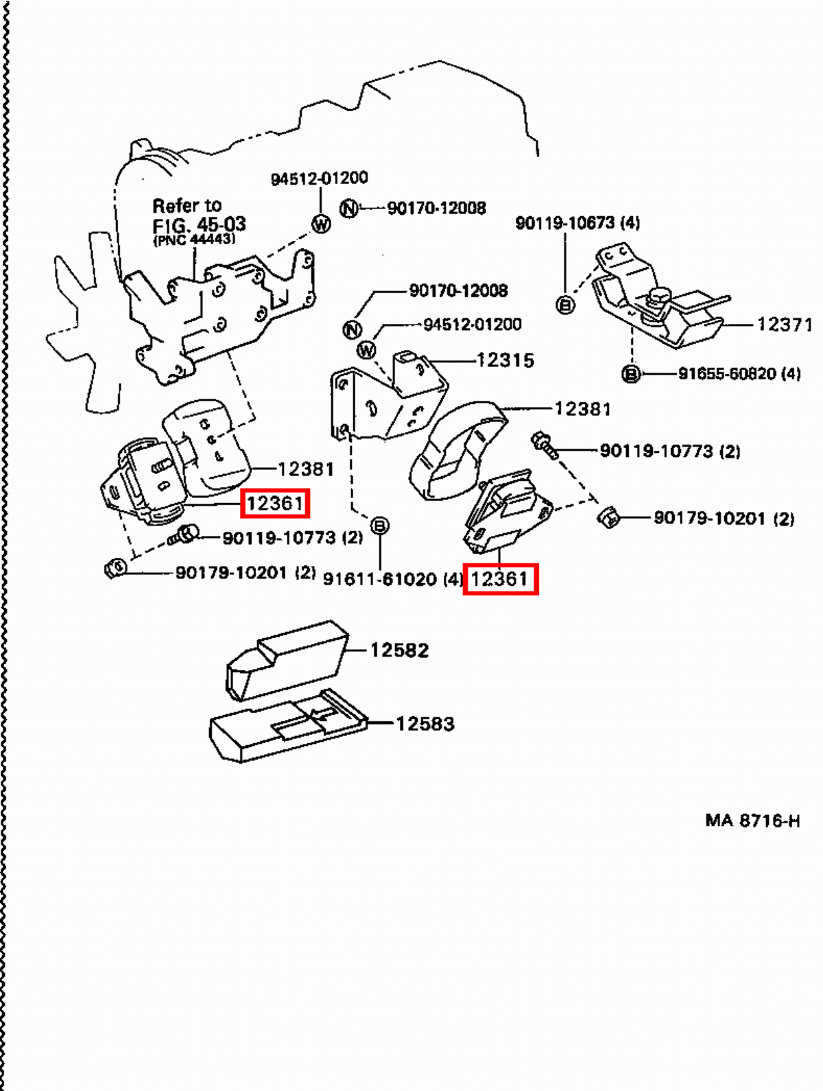 Genuine Hilux LN170 LN167 LN166 LN165 LN135 LN131 3L 2L 5L Front Engine ...