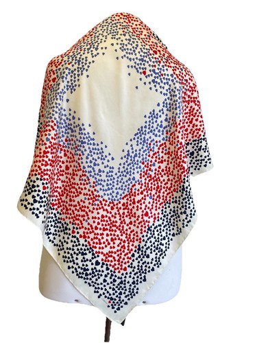 Codello Silk Scarf Red Blue Heart Print White Background Modern ...