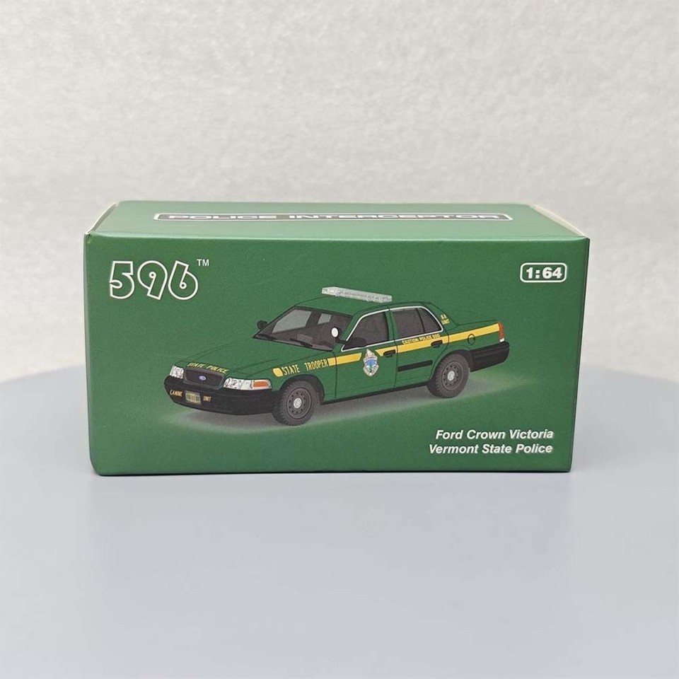 596 1/64 Ford CV CROWN Las Vegas Police/Vermont State Police Diecast ...