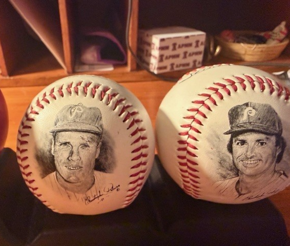VTG 1995 Phillies Legends Baseball Display w/ Fotoballs MLB Burger King ...