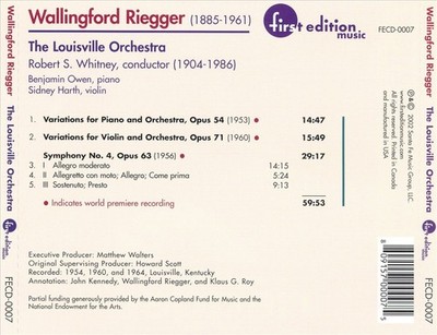 ROBERT WHITNEY WALLINGFORD RIEGGER NEW CD 809157000075| eBay