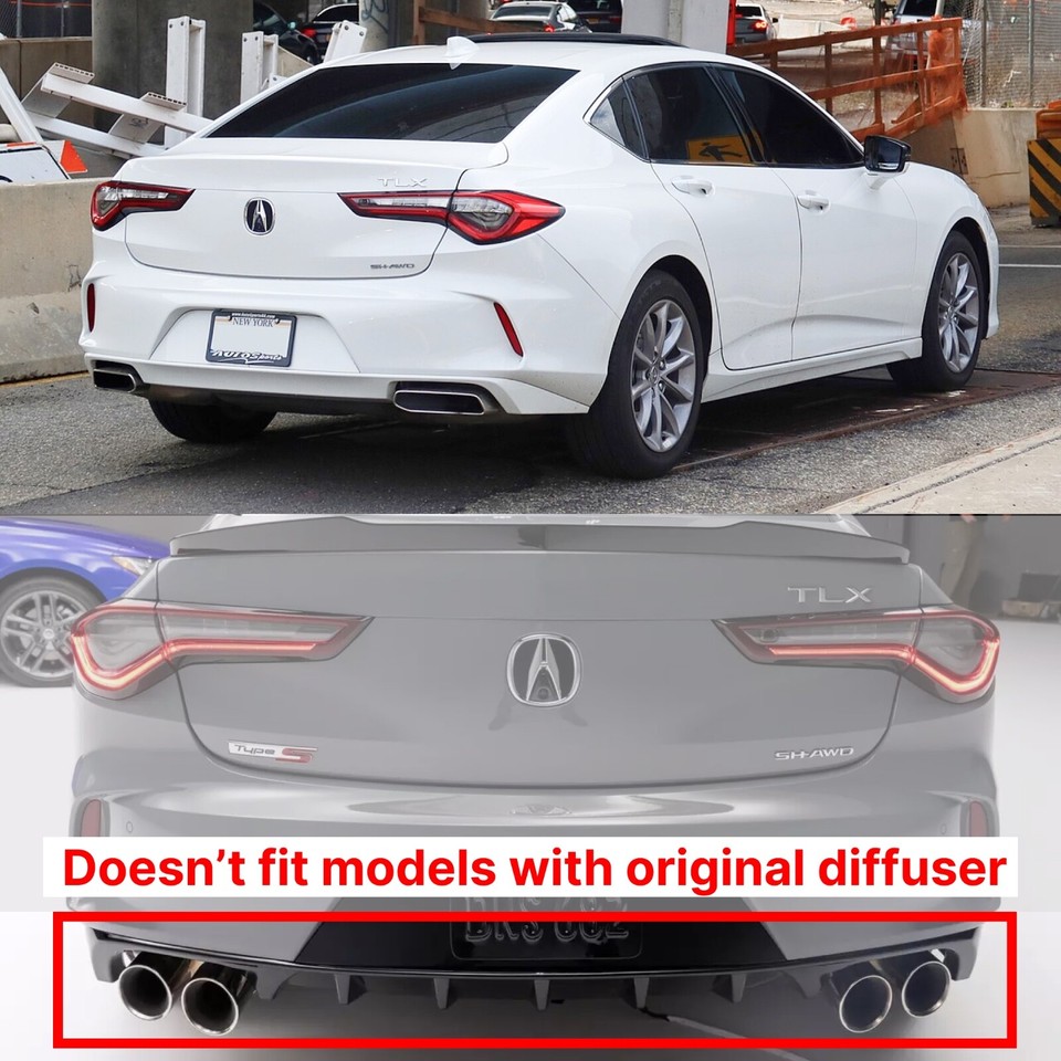 Fits 2024-26 TLX Type S Style Real Carbon Fiber Body Kit Rear Diffuser ...