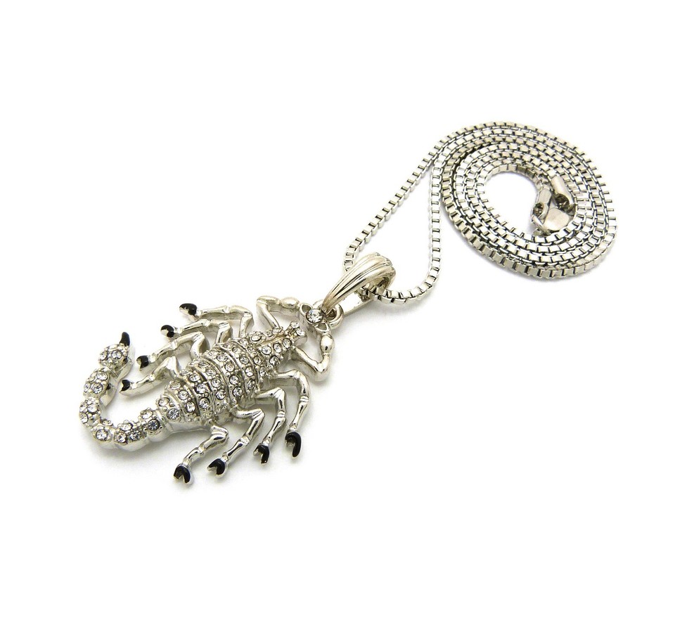 NEW SCORPION PENDANT & 24" BOX/CUBAN/ROPE CHAIN HIP HOP NECKLACE ...