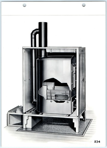 1920s Waterman Waterbury Wood Burner Furnace Real Photo Drawing ...