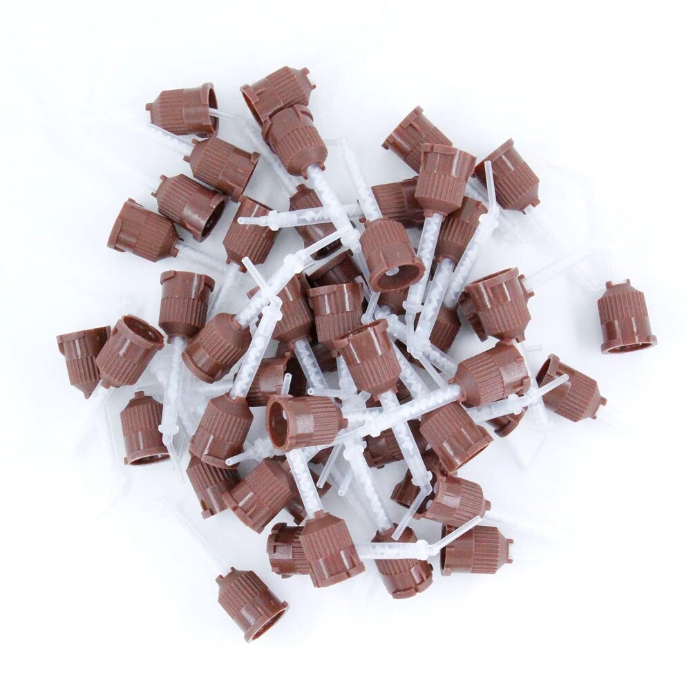 100pcs Plastic Mixing Tip Brown Light-Curing Mixing Tip HP T-Style Tips ...