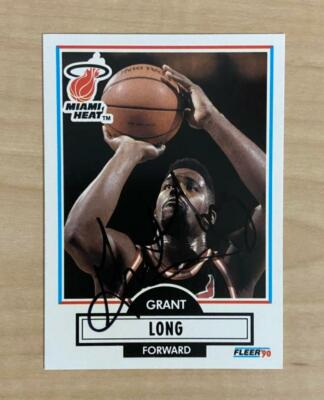GRANT LONG MIAMI HEAT SIGNED AUTOGRAPHED 90-91 FLEER CARD #100 W/COA | eBay