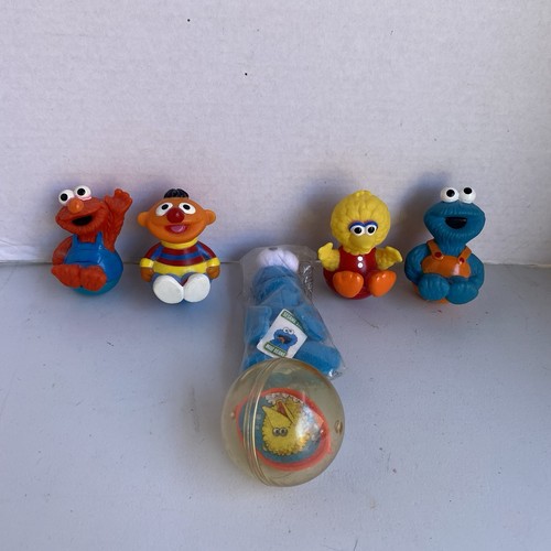 Vintage Sesame Street Muppets Toy Lot Weeble Wobble Jim Henson Spinner ...