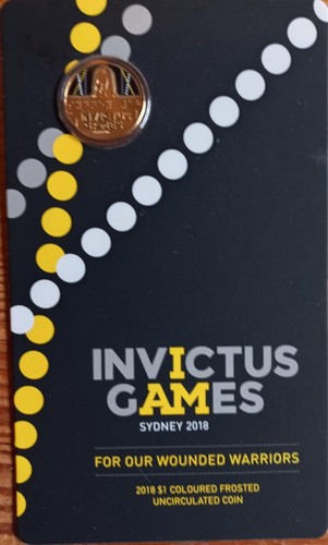 Australia: 2018 $1 Invictus Games Frosted Coloured Coin UNC in Mint ...