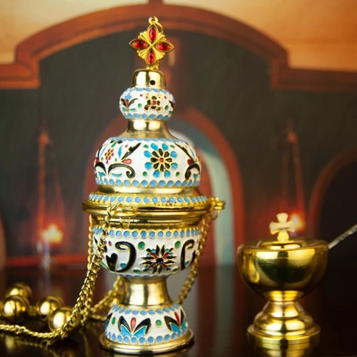 Orthodox Church Greek Style Incense Burner 12 Bells Metal Censer ...