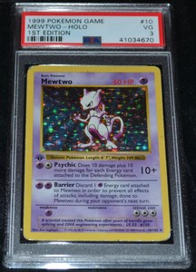 Holo Foil Mewtwo # 10/102 1st First Edition Base Set Pokemon Cards PSA ...