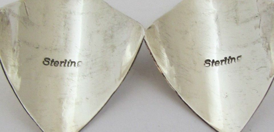 Native American Navajo Sterling Silver Hand-Stamped Earrings By Kim ...