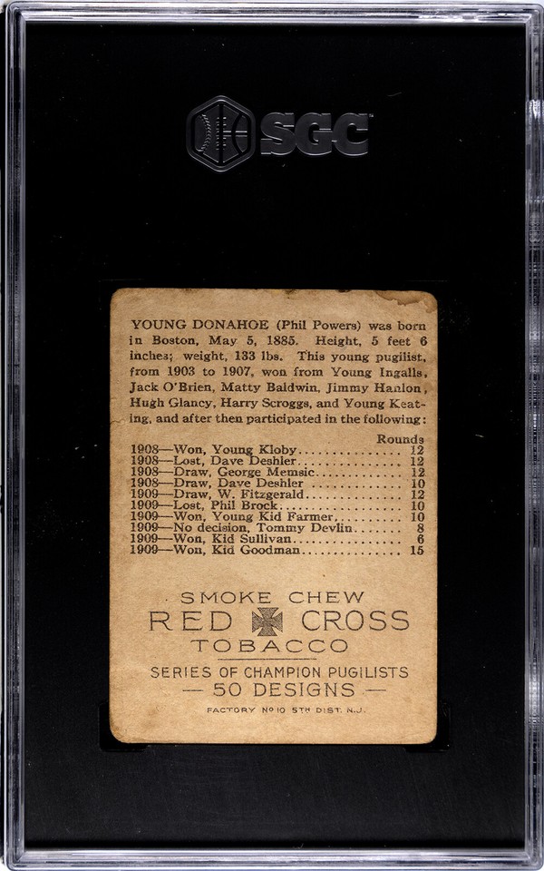 1910 T219 RED CROSS TOBACCO BOXING, SGC SUPER RARE PICK YOUR CARD, JACK ...