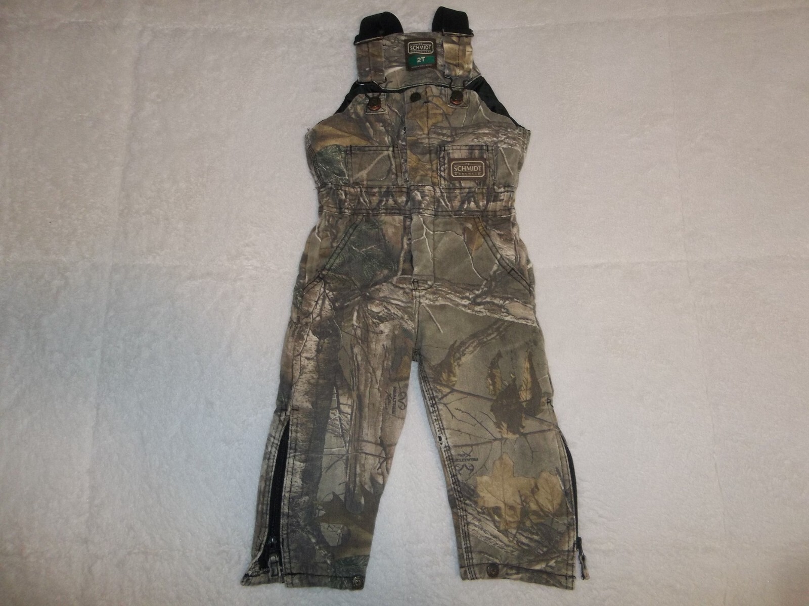 CHILDRENS Schmidt Workwear INSULATED Camo Bib Overalls TODDLER 2T ...