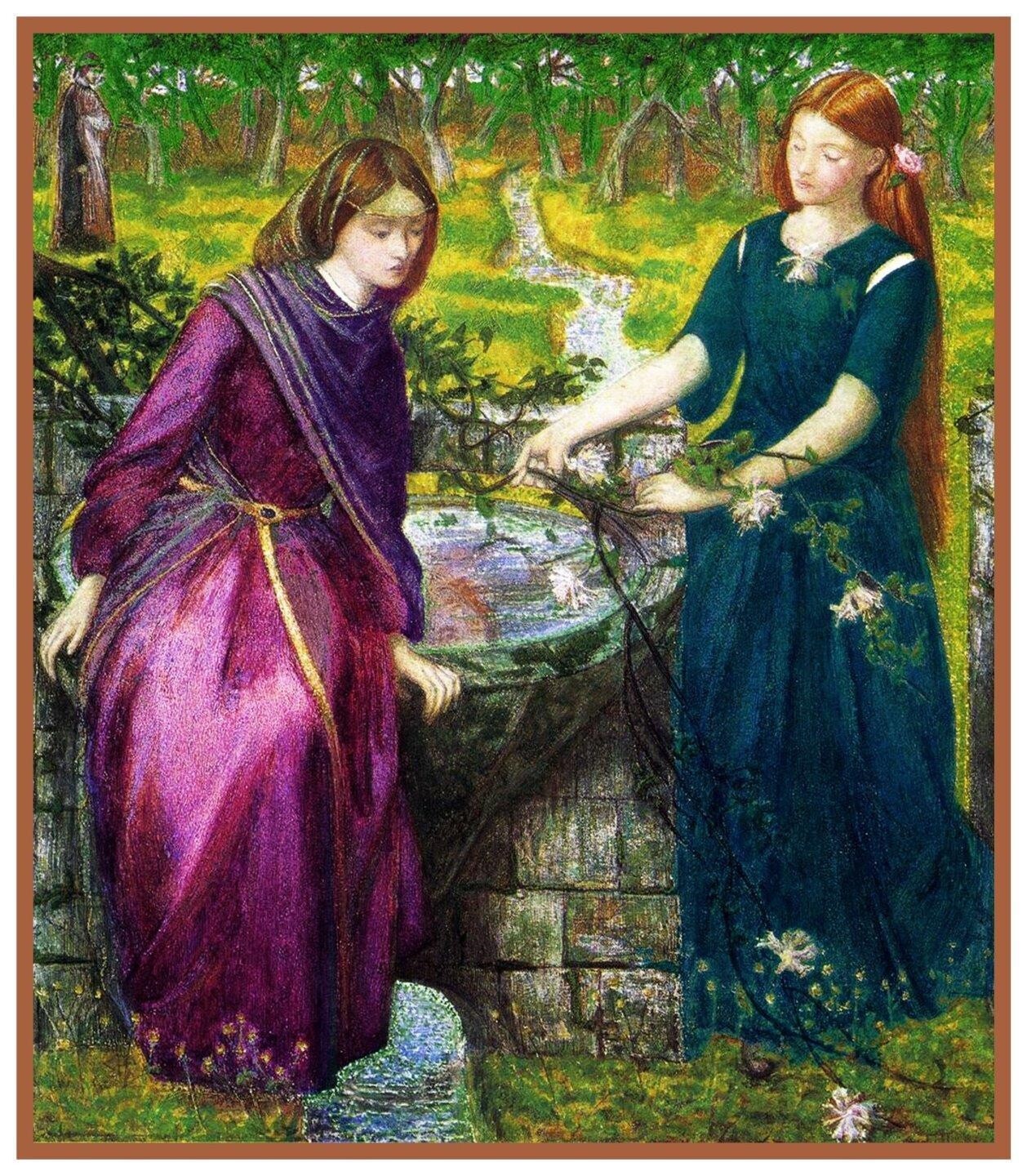 Dante Gabriel Rossetti Dantes Vision of Rachel Leah Counted Cross ...