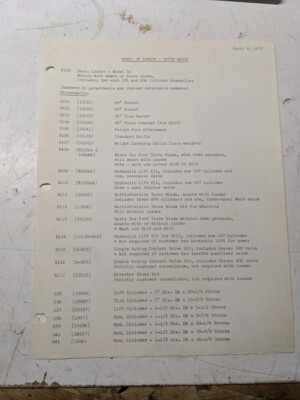 JOHNSON WORK HORSE PRODUCTS MODEL 16 LOADER SATOH S650G KIT LISTINGS ...