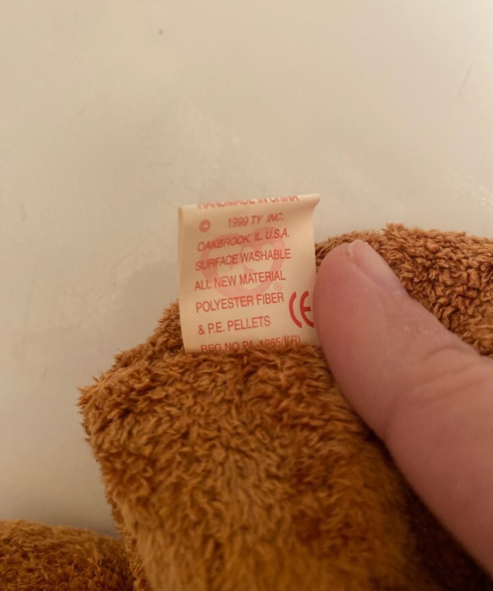 Ty Beanie Babies Fuzz Bear *TAG ERRORS* rare HTF 1998 1999 Original ...