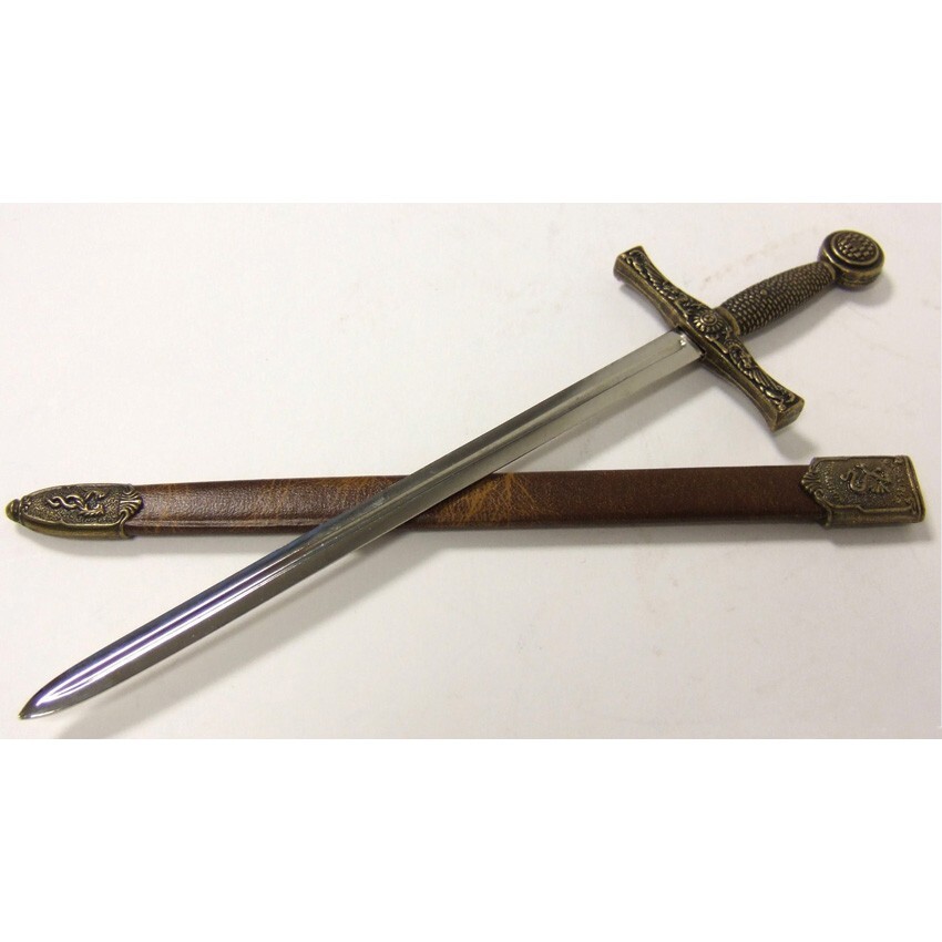 Denix Excalibur Sword Letter Opener 7" Metal Alloy Brass Finish 3030F ...