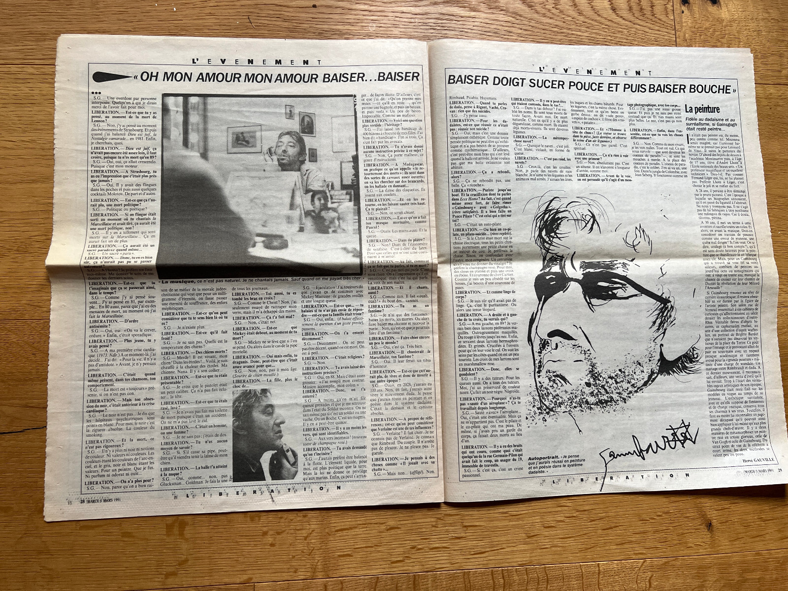 Journal Libération 4 mars 1991 - Gainsbourg Post Mortem supplément du ...