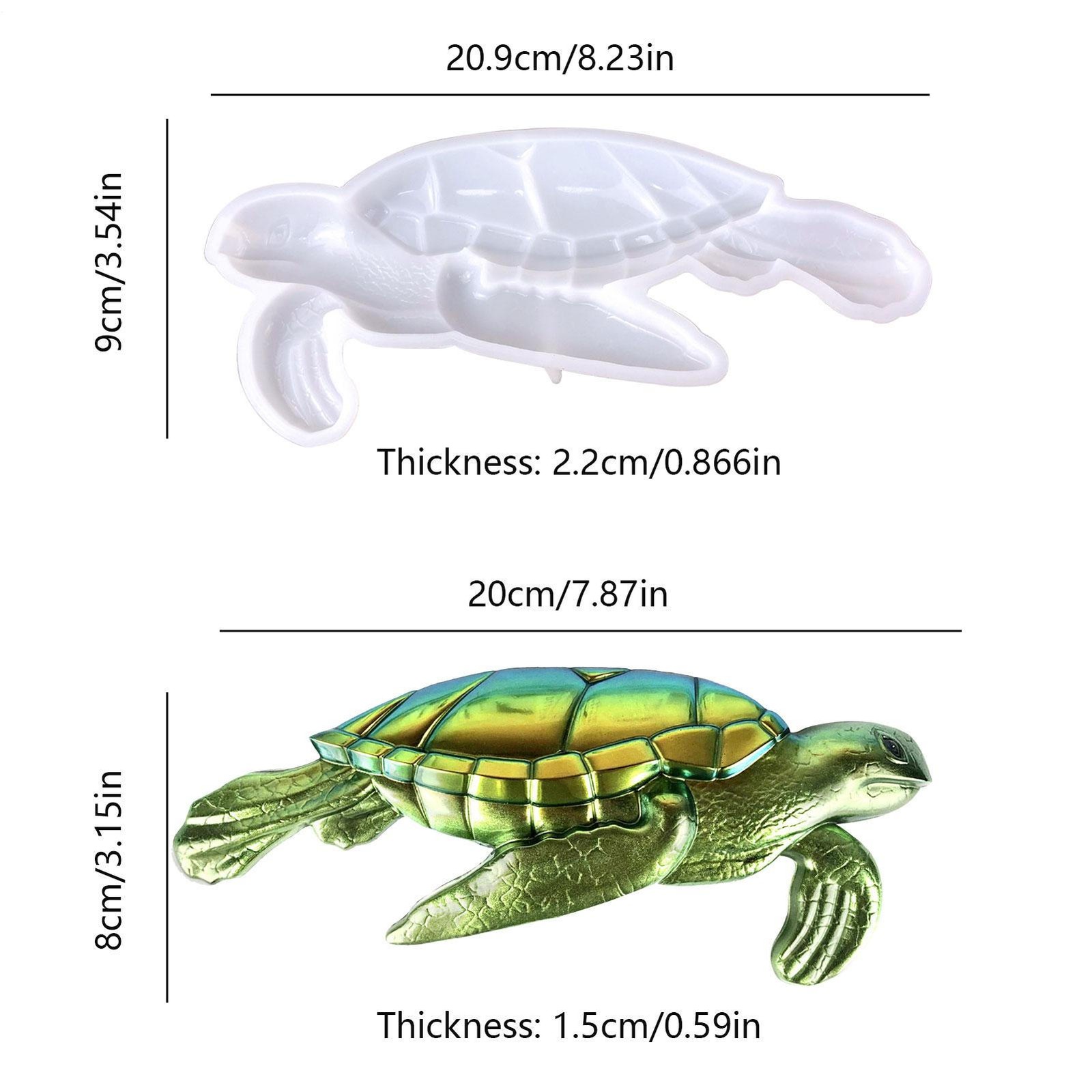 Sea Turtle Silicone Mold 3D Silicone Turtle Mold Tortoise Epoxy Resin ...