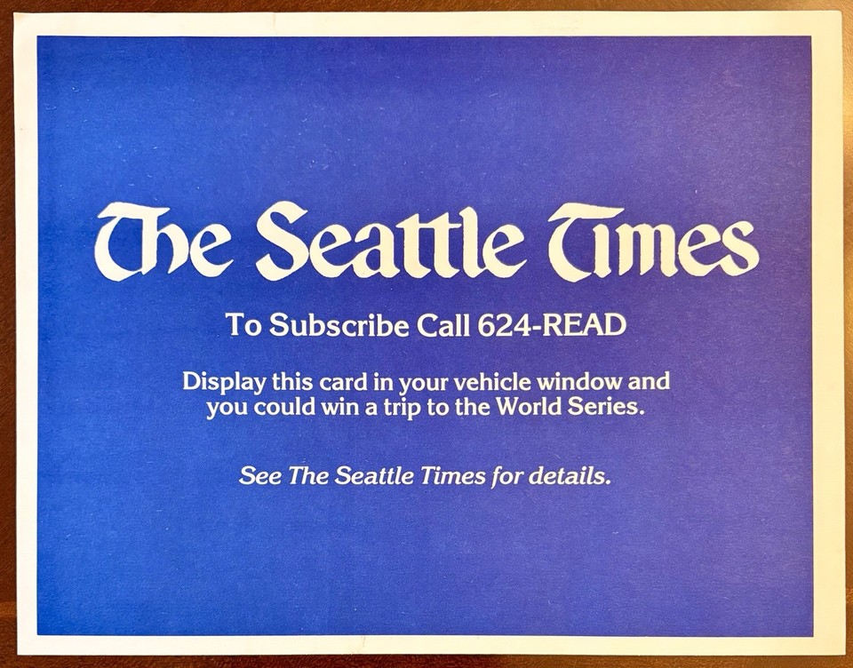 Vintage 1995 Seattle Mariners Refuse To Lose Newspaper Placard | eBay