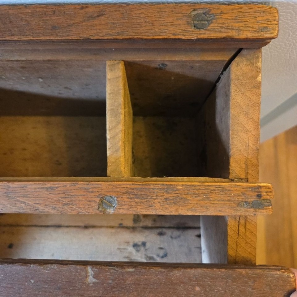 Antique Wood Slant Top Writing Box Lap Desk Organizer With Hinged Lid ...