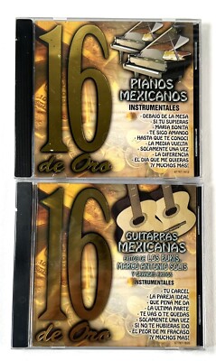 16 de Oro Pianos Guitarras Instrumentales CD Set X2 Latin Rara Musica ...