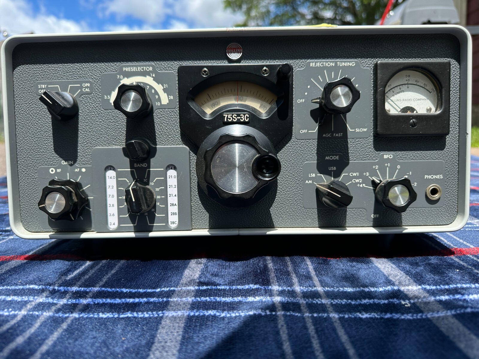 Collins S-Line 75S-3C Receiver Round Emblem Serial #13007 Item# 4008 | eBay