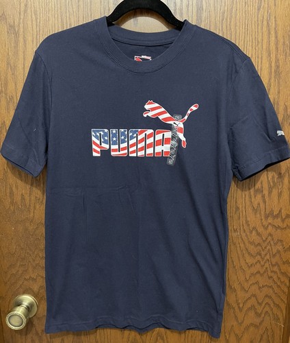 Puma Logo Sport Lifestyle Navy Blue T Shirt Size Small New With Tags ...