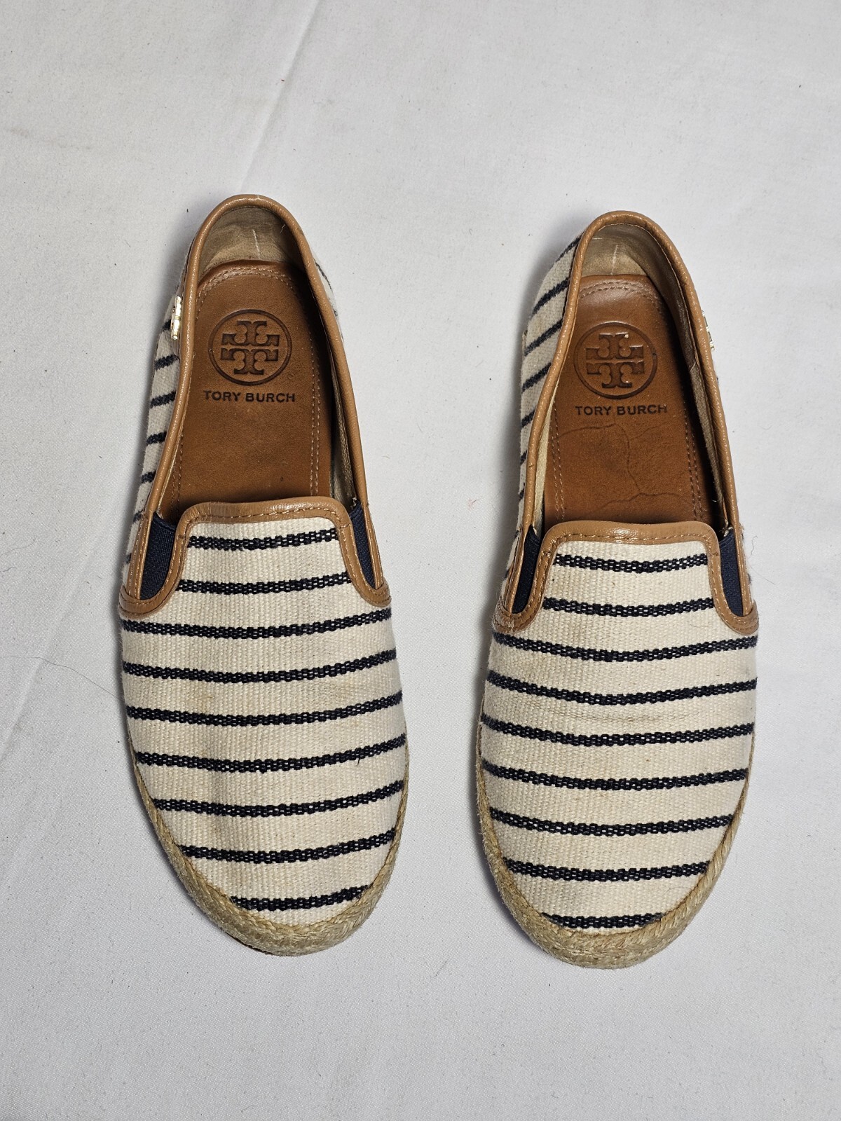 Tory Burch Nessie Canvas Flats Fleet Striped Navy Nau… - Gem