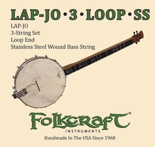 Folkcraft LAP-JO® String Set, 3 Strings, Loop End (.012" .015" .026"SS ...