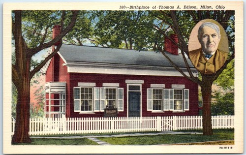 Postcard - Birthplace of Thomas A. Edison - Milan, Ohio | eBay