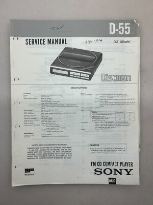 Sony D-55 Original Service Manual Free Shipping | eBay