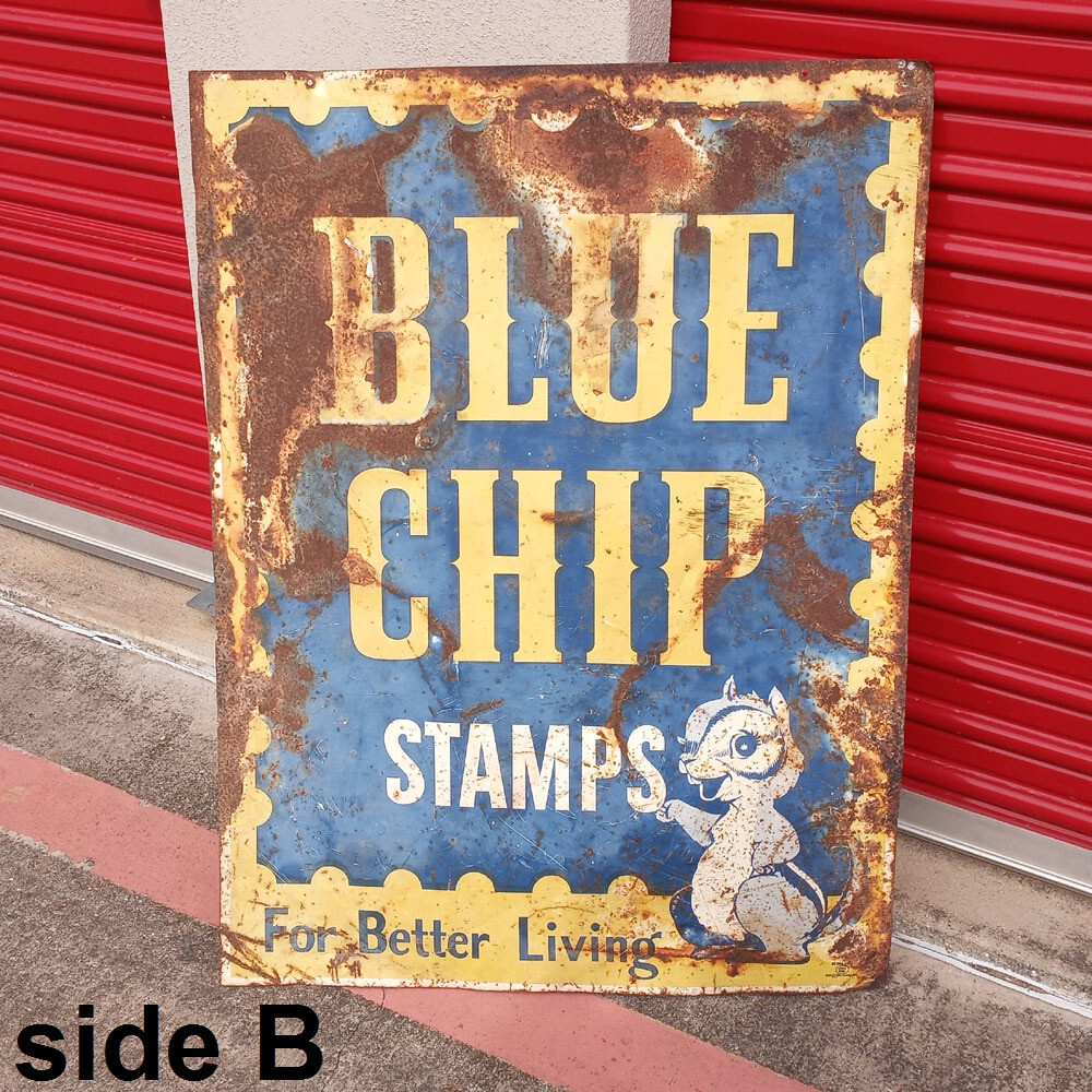 Vintage Classic Retro Blue Chip Stamps Dual Sided Sign - Local Pickup ...