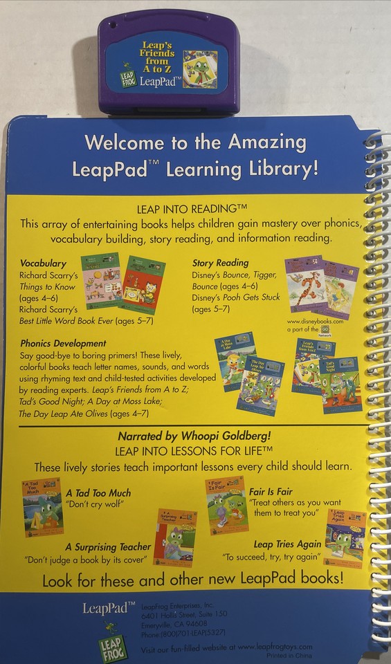 Leap frog - Leap’s friends from A to Z/Leap into reading Book& Cartrige ...