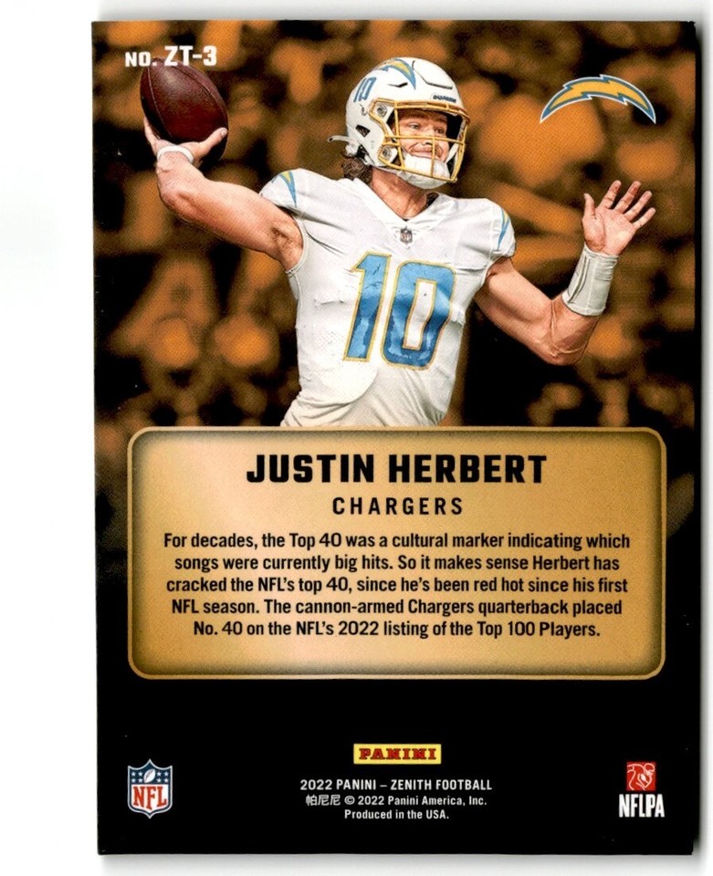 2022 Zenith Z Team Justin Herbert Los Angeles Chargers #ZT-3 | eBay