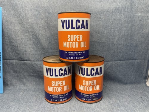 Lot Of Three Vulcan Motor Oil Can 1 QT Cincinnati Ohio | eBay