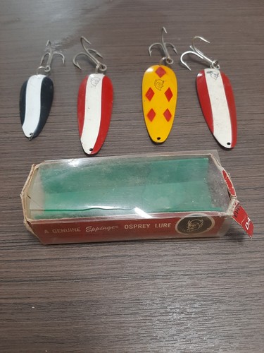 Vintage Daredevil Spoon Lure Lot Eppingers Detroit Original Box 120 3 ...