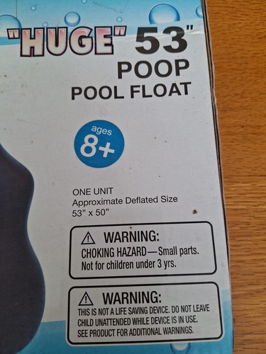 Kangaroo Huge 53" Poop Inflatable Swimming Pool & Beach Lake Float | eBay