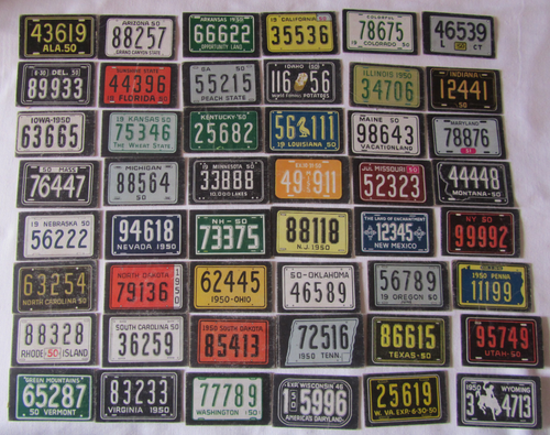 ALL FORTY-EIGHT STATES (48) 1950 Topps License Plate Cards $88.00 | eBay