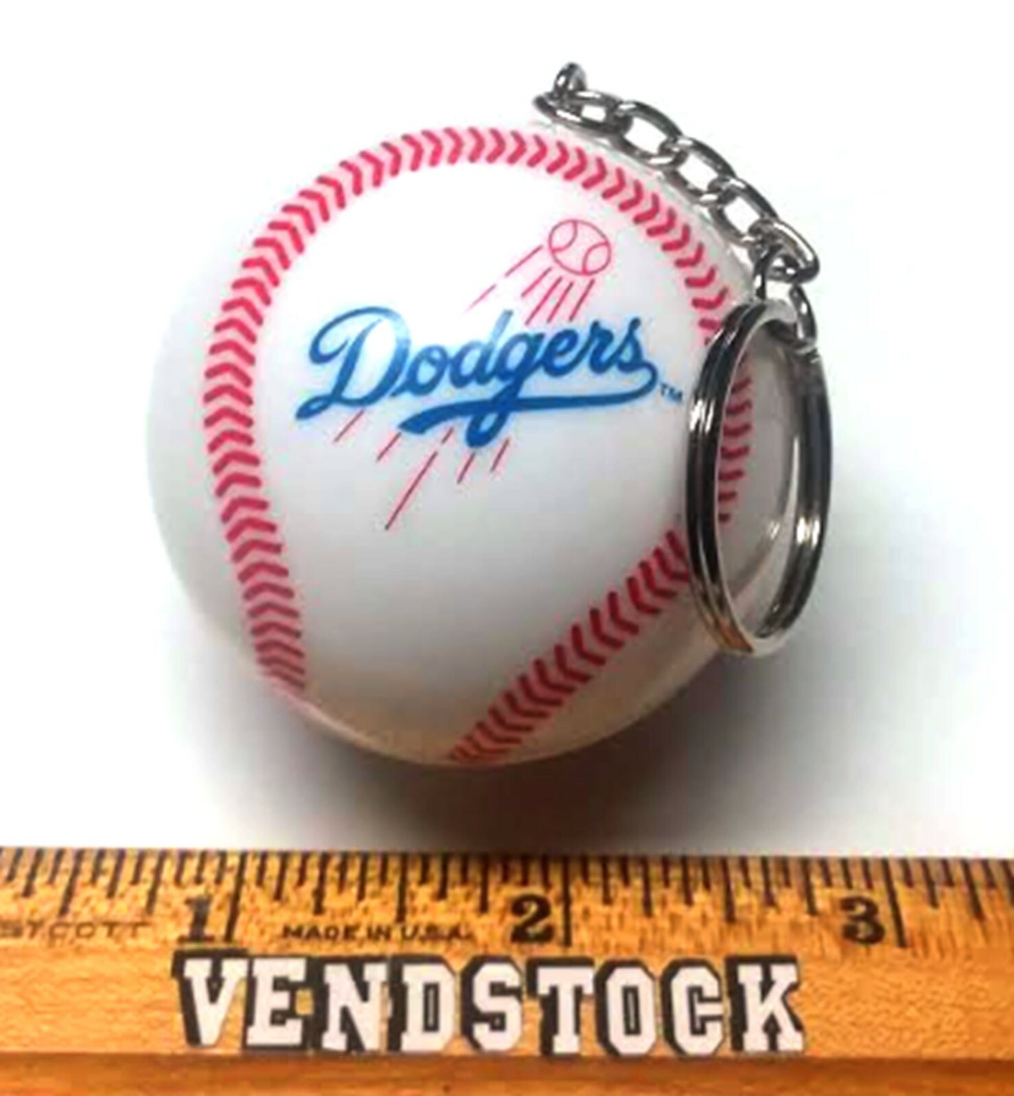 LOS ANGELES DODGERS KEYCHAIN BALL 2" ROUND LICENSED NEW MLB CHARM PULL ...