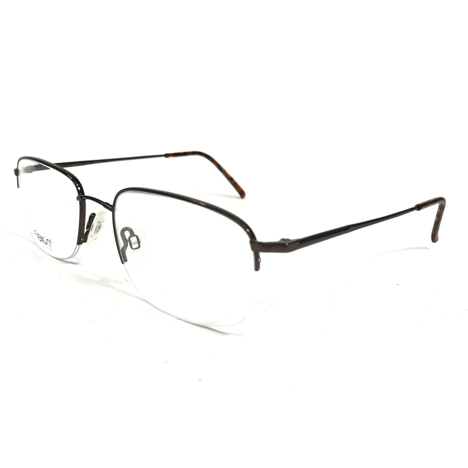 Flexon Eyeglasses Frames 606 COFFEE Brown Square Half Rim 54-19-140 | eBay