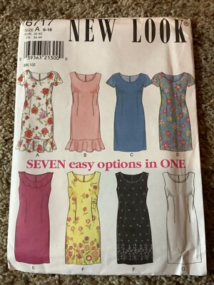 New Look SEWING PATTERN 6717 Misses PENCIL DRESS Size 6-16 UNCUT Easy ...