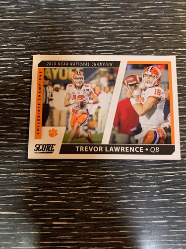 TREVOR LAWRENCE - 2021 SCORE - COLLEGIATE CHAMPIONS INSERT ROOKIE CARD ...