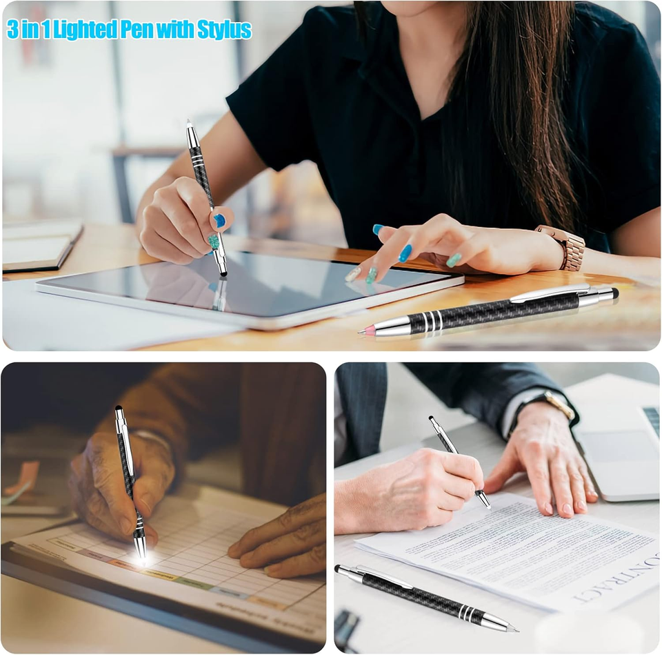 Lighted Tip Pen with Stylus 3-In-1 LED Penlight Light up Pen Light ...