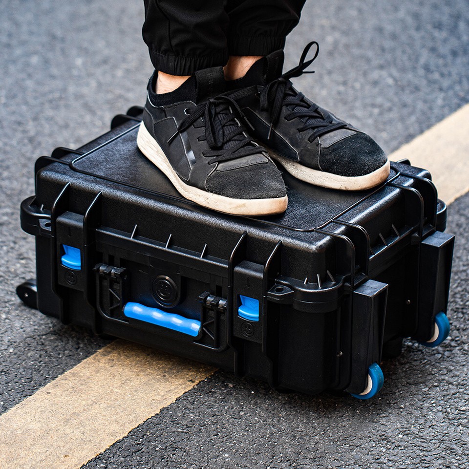 Waterproof Wheel Rolling Travel Equipment Tool Box Hard Case Foam ...