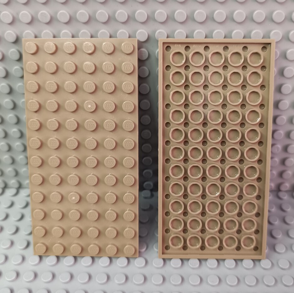 2x LEGO Platte Bauplatte Basisplatte 2stk dunkel beige 6x12 Tan Plate ...