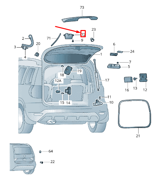 SKODA Yeti Boot Latch 5L6827505E Genuine Part 2014 Onwards for sale ...