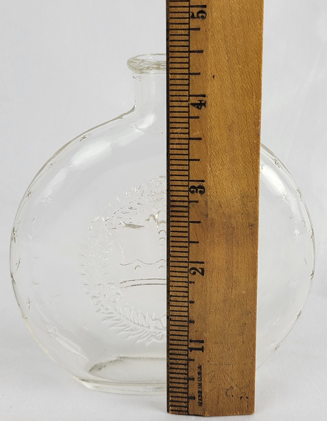 Vintage Pumpkin Seed Flask Bottle Embossed Crown & Wreath & Stars Crown ...